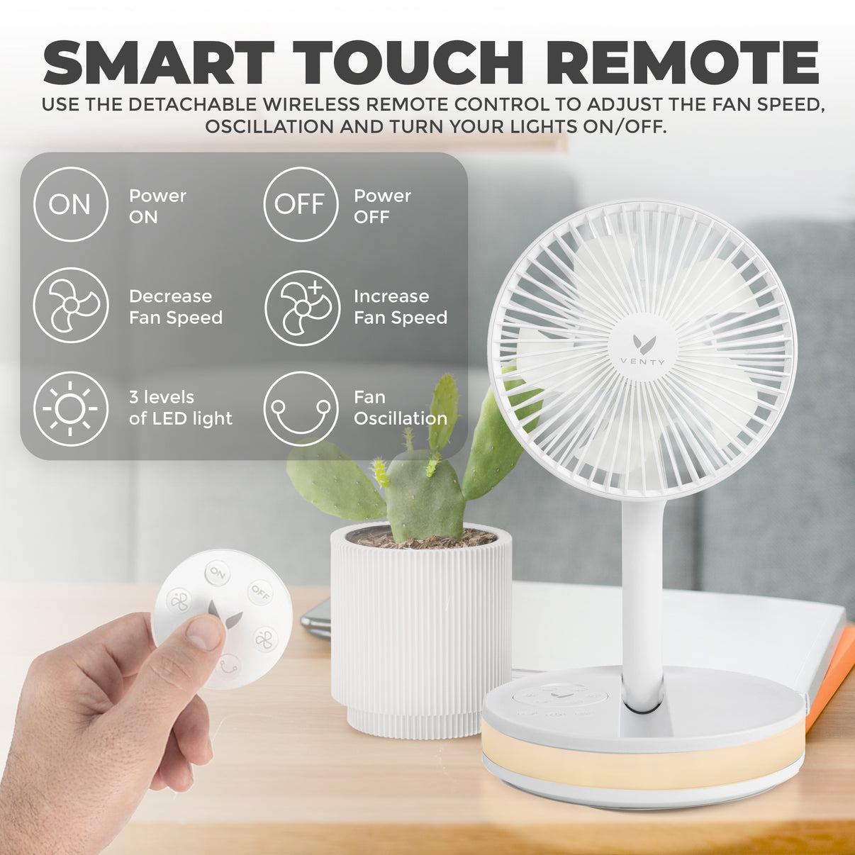 Venty Fan Rechargeable & Portable Fan - 48-Hour Battery Life – V E N T Y